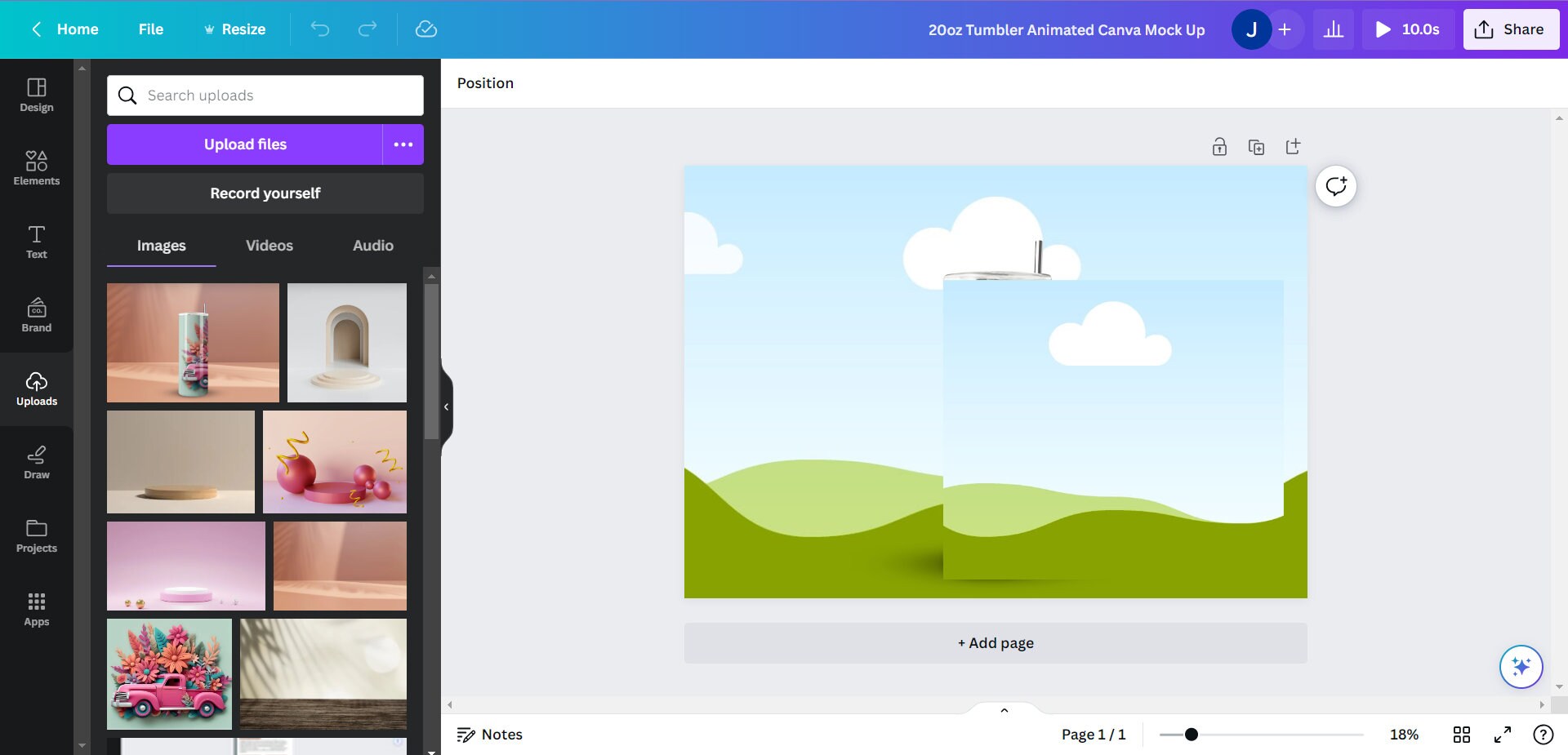 20oz Rotating Tumbler for Canva - Edit Animated Tumbler in CANVA Drag and Drop - Etsy