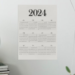 2024 Minimalist Printable Calendar Digital PDF Cute, Stylish, Elegant ...