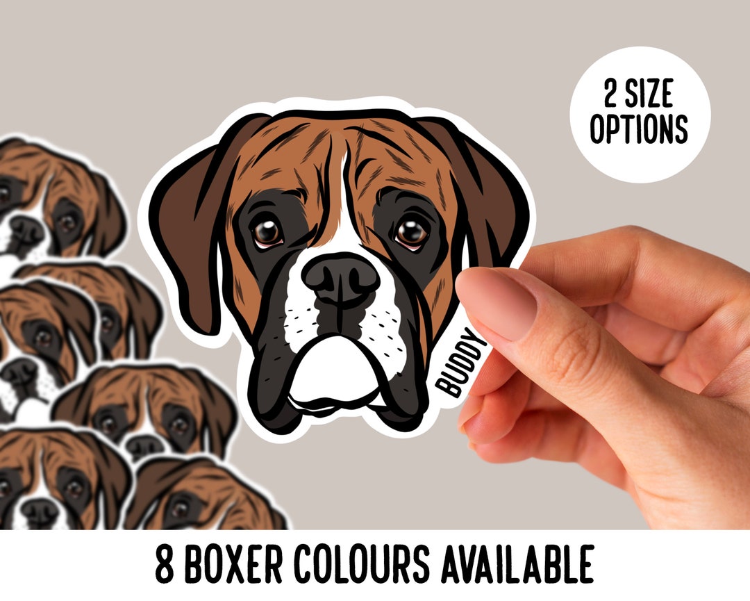 Boxer Dog Stickers/ Personalised Die Cut Dog Breed Name Stickers ...