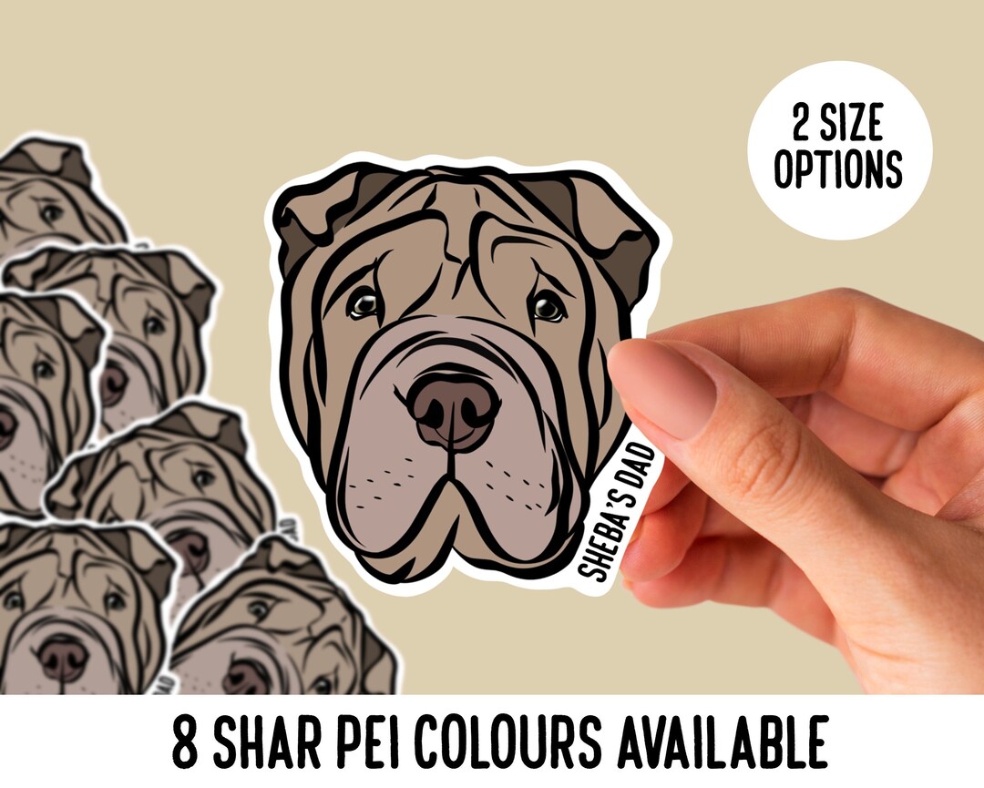 Personalized Shar Pei Stickers: Custom Dog Laptop Decal - Etsy