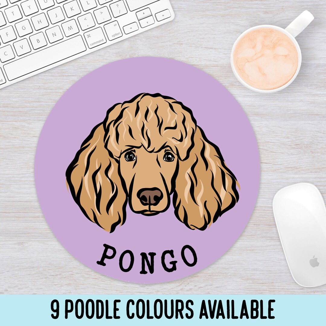 Personalised Poodle Computer Mouse Mat/ Custom Poodle Face Mouse Pad ...