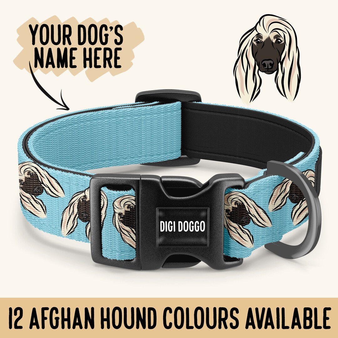 Afghan Hound Collar/ Customised Dog Collar With Name/ Sublimation Dog ...