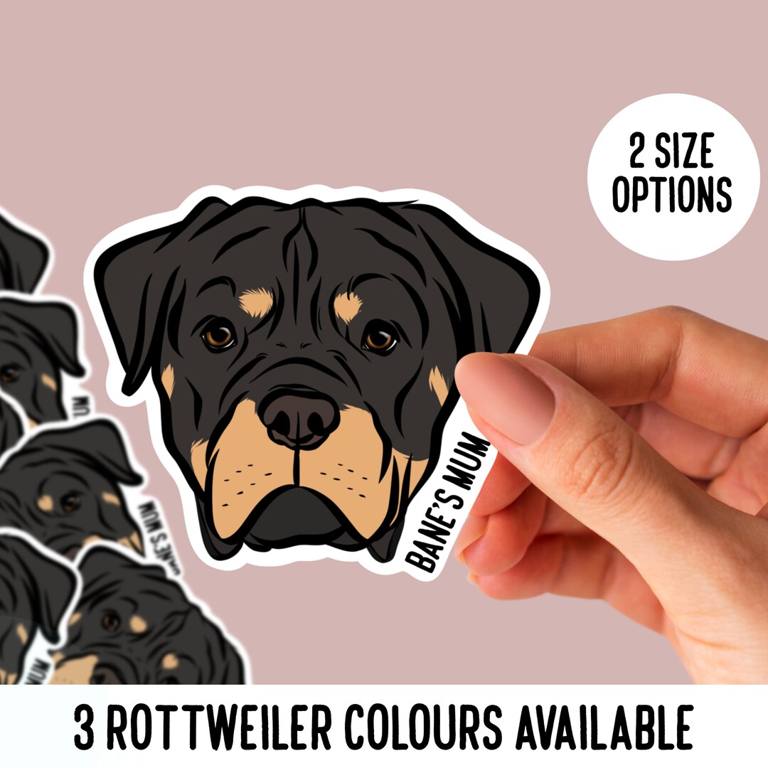 Personalized Rottweiler Stickers: Custom Dog Face Decal - Etsy