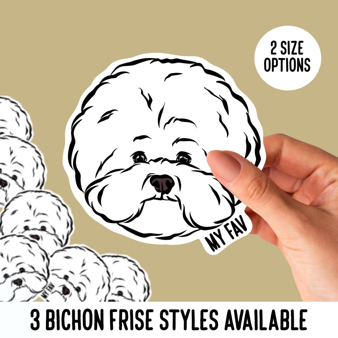 Bichon Frise Stickers/ Personalised Dog Breed Face Cute Stickers ...