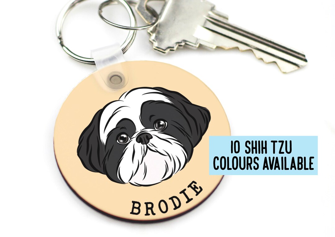 Personalized Shih Tzu Keychain: Custom Dog Portrait Keyring - Etsy