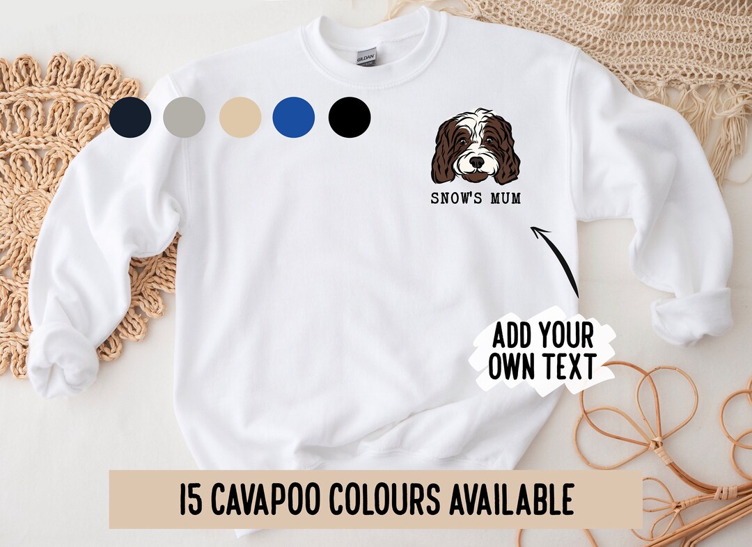 Personalized Cavapoo Portrait Sweatshirt: Custom Dog Mum Gift - Etsy