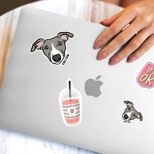 Personalised Whippet Stickers/ Custom Laptop Greyhound Stickers/ Dog ...
