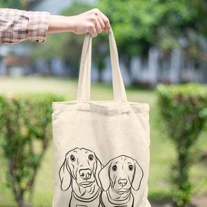 Personalised Dog Tote Bag/ Custom Pet Shopper Bag/ Minimalist Outline ...