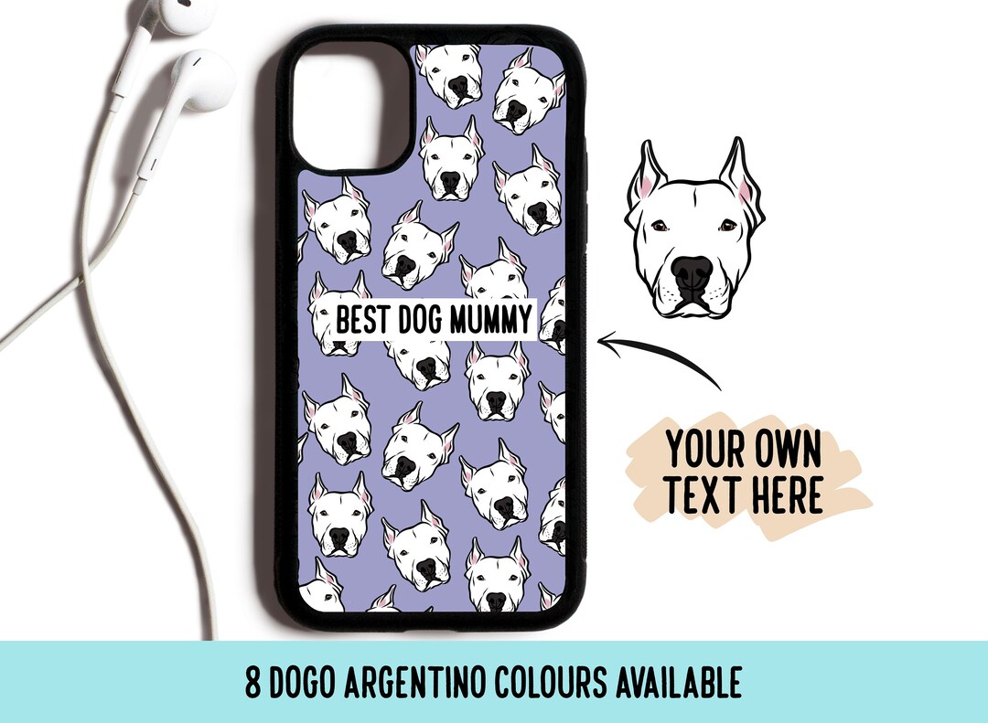 Personalized Dogo Argentino Pattern Phone Case: Custom Dog Portrait - Etsy