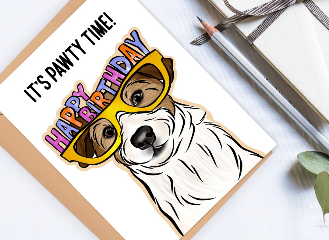 Jack Russell Birthday Card/ Dog Breed Greeting Card/ Jack Russell ...