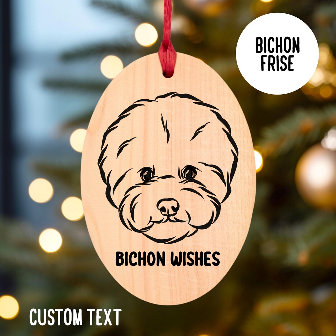Bichon Frise Christmas Tree Ornament/ Dog Breed Portrait Bauble With ...