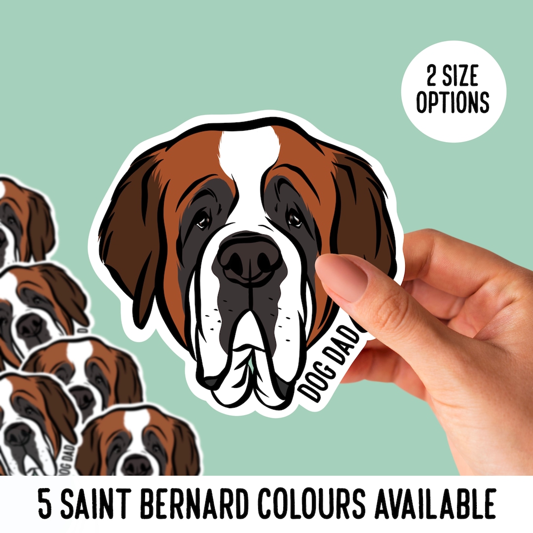 Personalized Saint Bernard Stickers: Custom Dog Laptop Decal Pack - Etsy