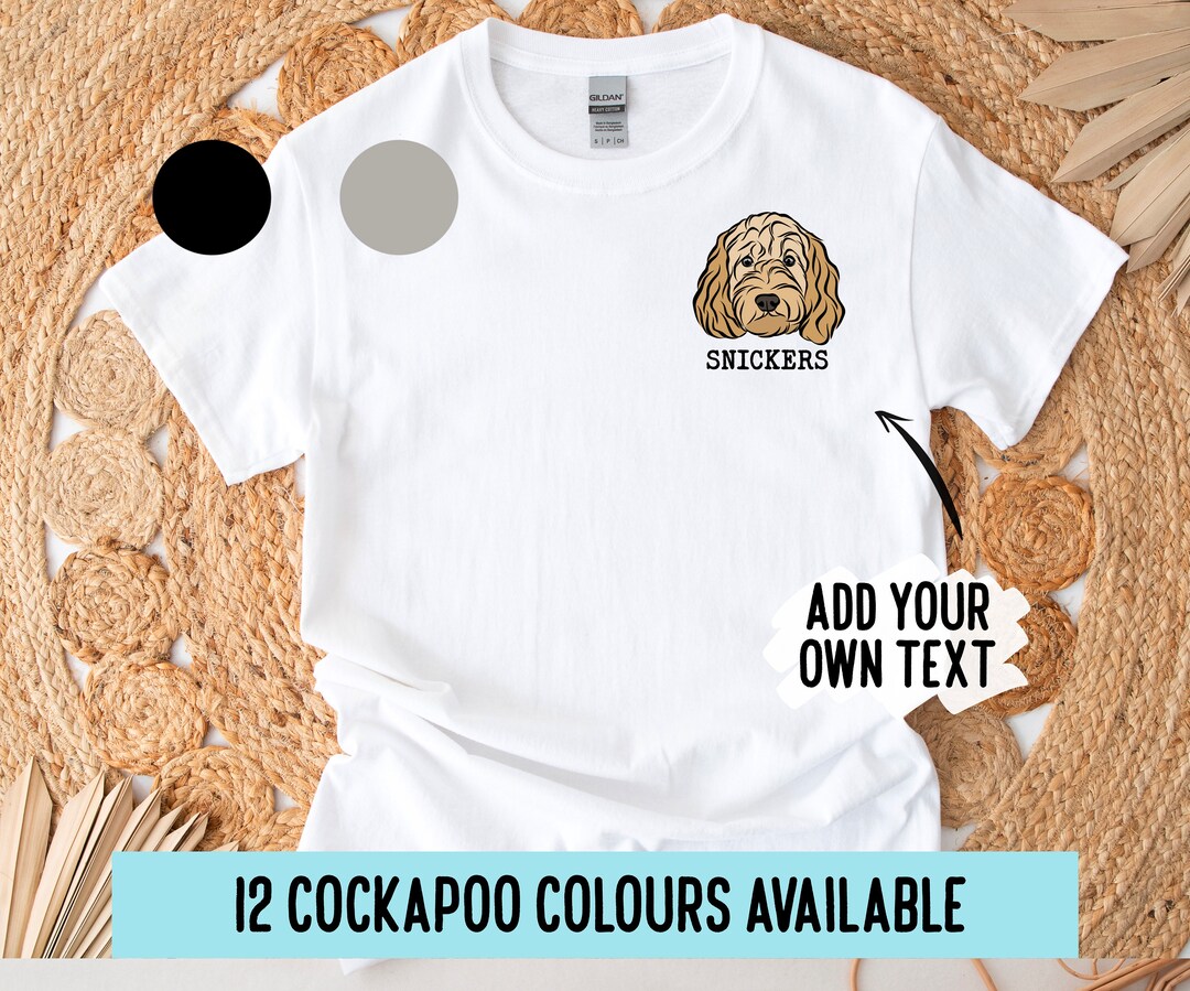 Cockapoo T-shirt/ Custom Cockapoo Portrait Summer Tee/ Hand-drawn Dog ...