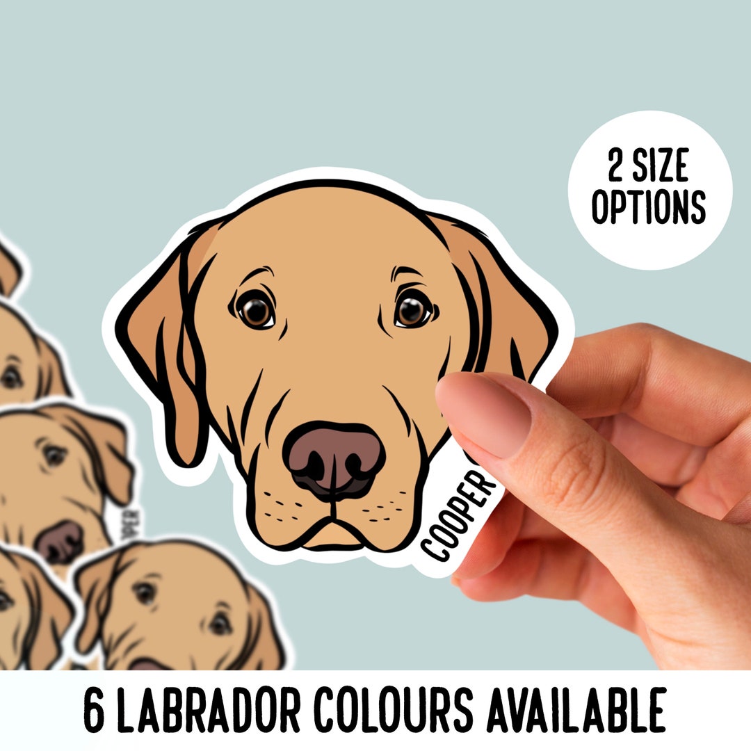 Personalised Labrador Stickers/ Custom Die Cut Labrador Face Laptop ...