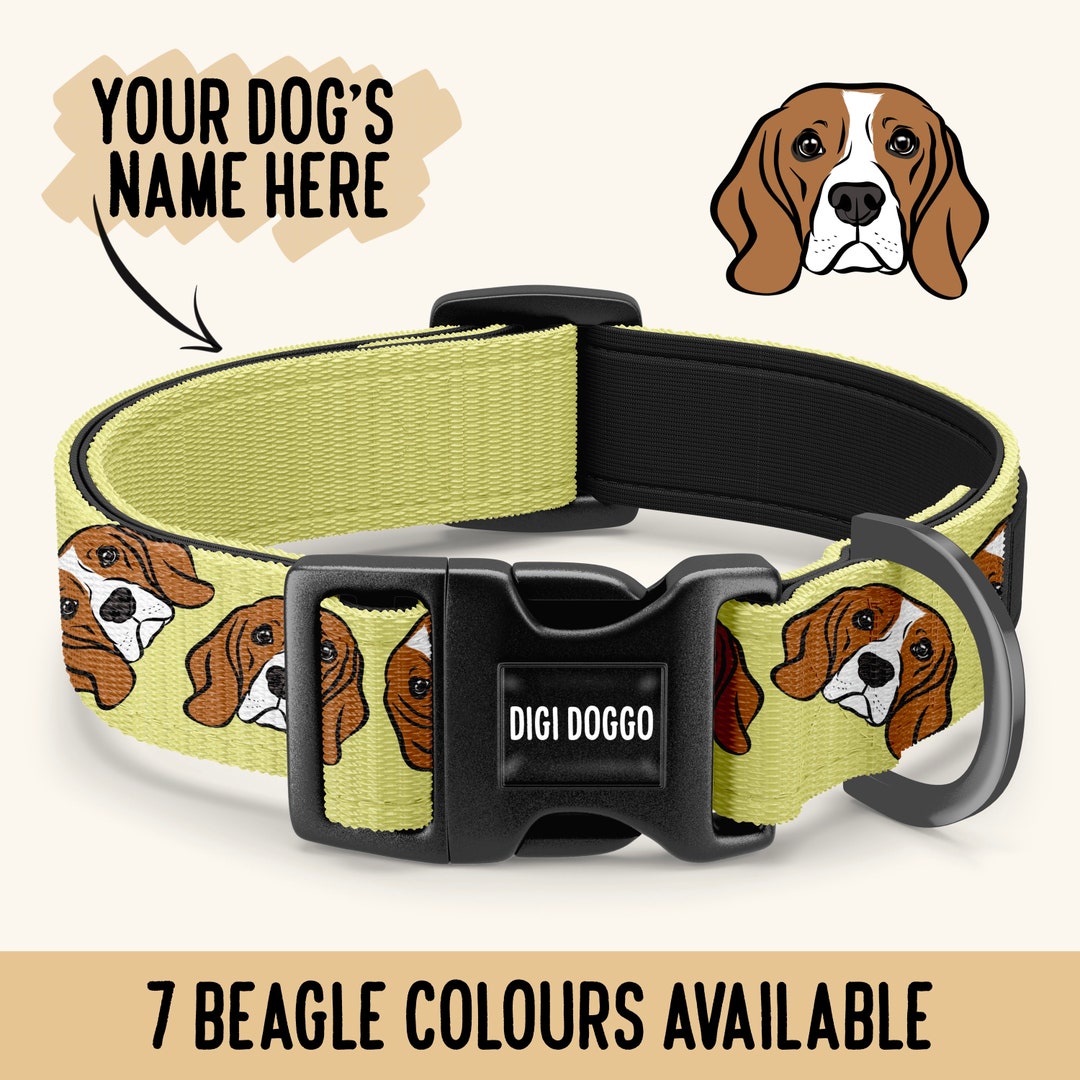 Beagle Dog Collar/ Customised Beagle Face Pattern Collar/ Pet Collar ...