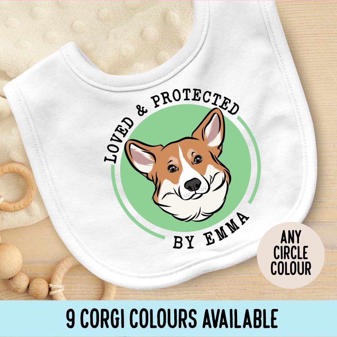 Welsh Corgi Baby Bib/ Custom Corgi Face Baby Napkin/ Unique ...