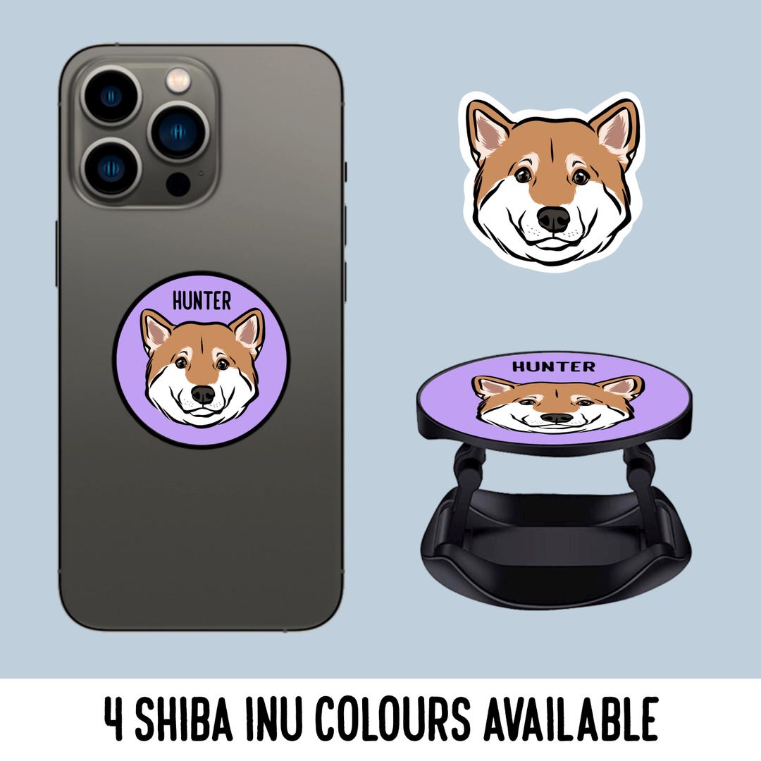 Shiba Inu Face Phone Grip/ Dog Illustration Mobile Phone Grip Accessory ...