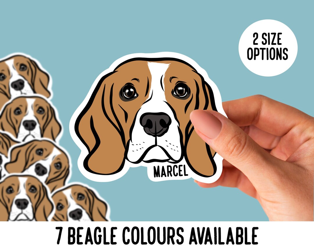 Personalised Beagle Stickers/ Custom Beagle Face Portrait Stickers/ Dog ...