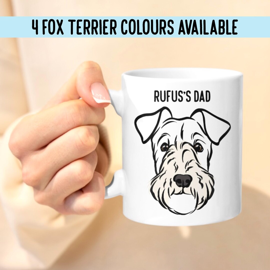 Wire Fox Terrier Mug/ Custom Fox Terrier Name Mug/ Personalised Dog ...