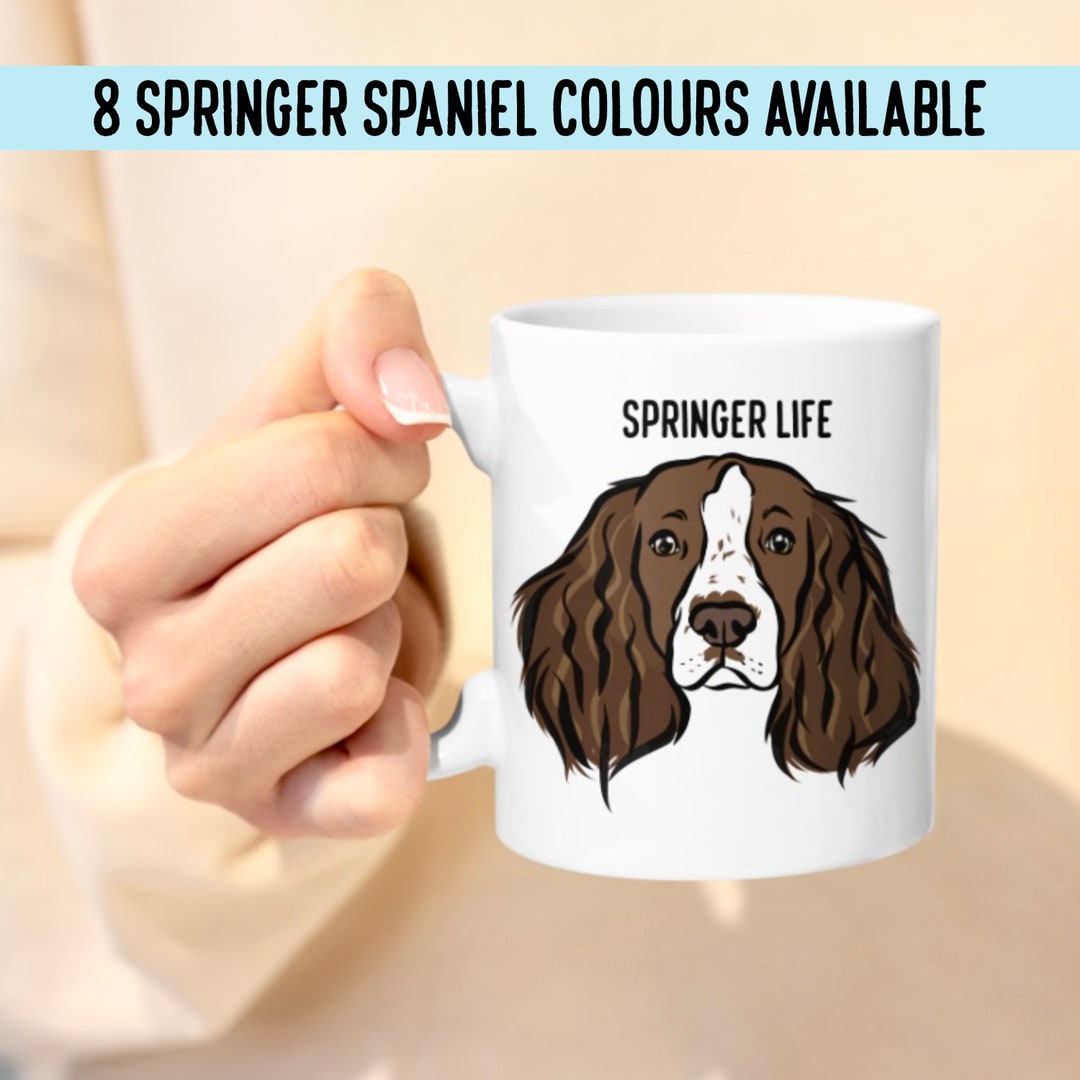 Springer Spaniel Dog Mug/ Personalised Springer Spaniel Coffee Cup/ Dog ...
