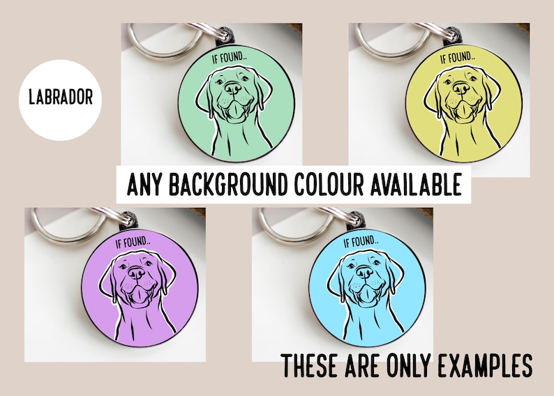Personalized Labrador Dog ID Tag: Custom Portrait, Waterproof Pet Tag ...