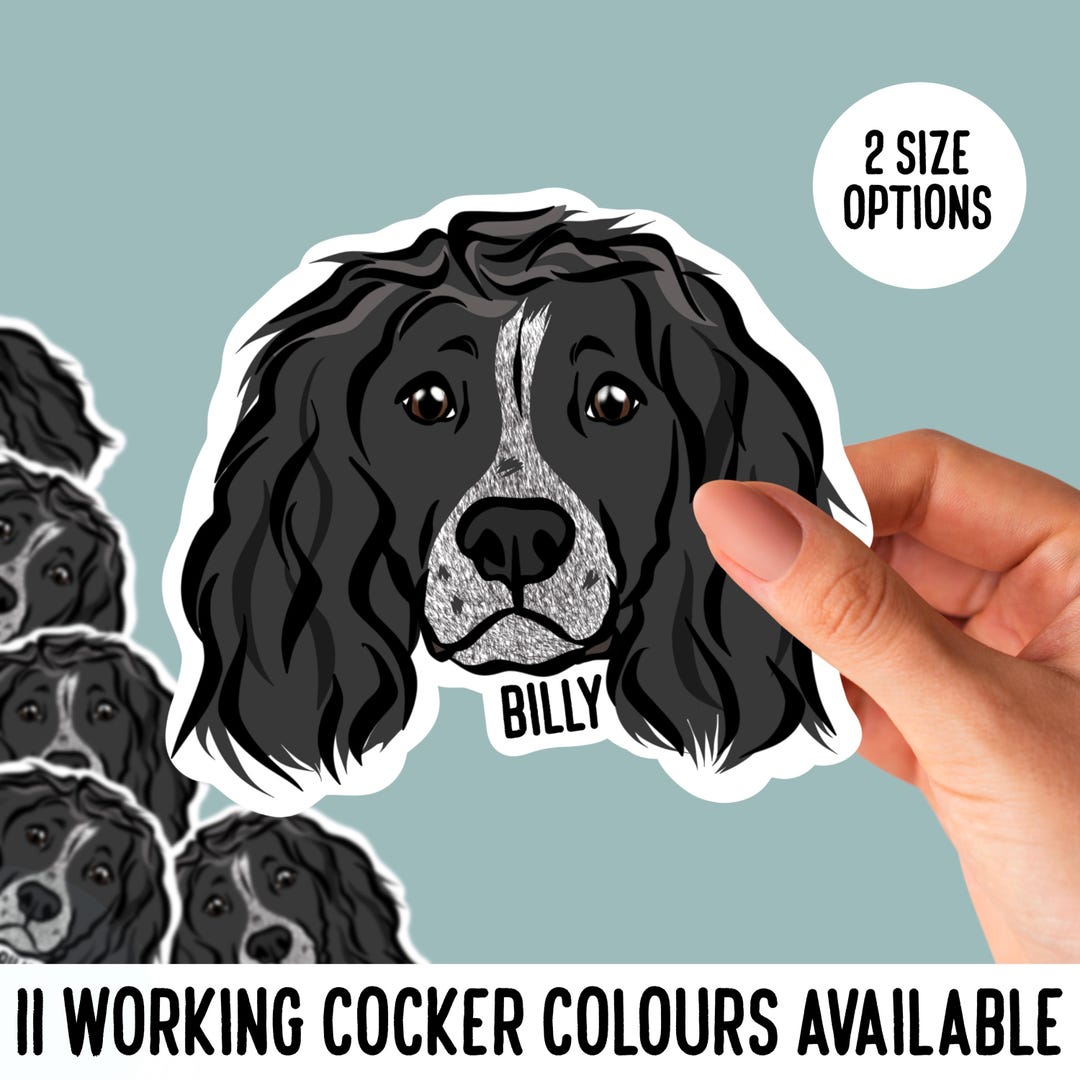 Working Cocker Spaniel Stickers/ Custom Working Cocker Face Die Cut ...