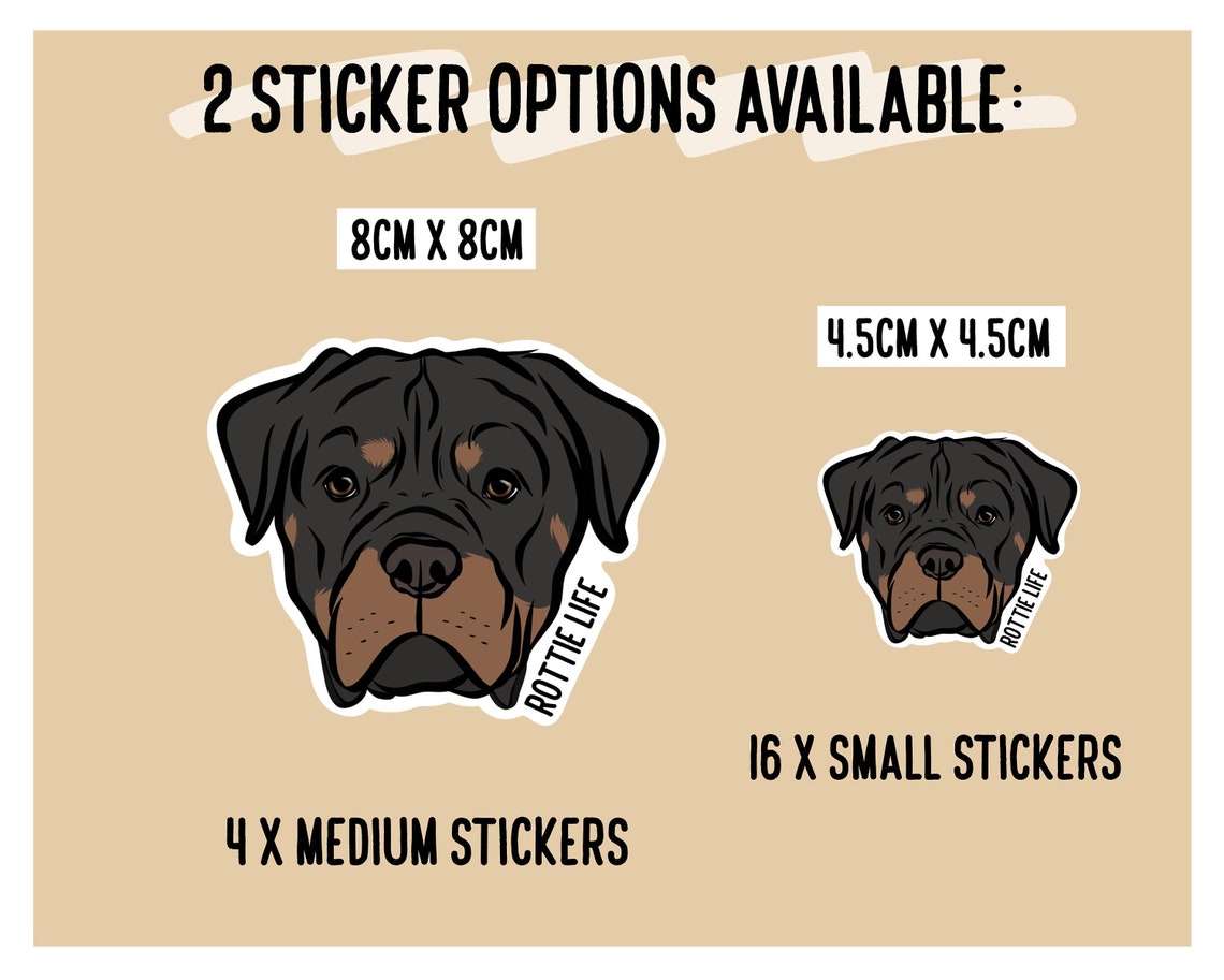 Personalized Rottweiler Stickers: Custom Dog Face Decal - Etsy