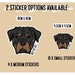 Personalized Rottweiler Stickers: Custom Dog Face Decal - Etsy