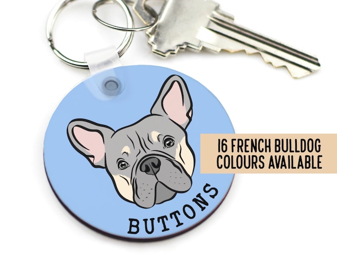 Frenchie Keyring Personalised Pet Keyring French Bulldog Memory Charm ...