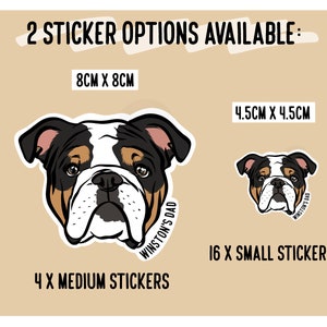 English Bulldog Stickers/ Personalised Bulldog Name Die Cut Stickers ...