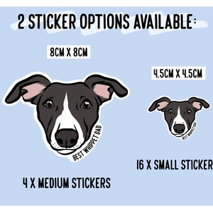 Personalised Whippet Stickers/ Custom Laptop Greyhound Stickers/ Dog ...