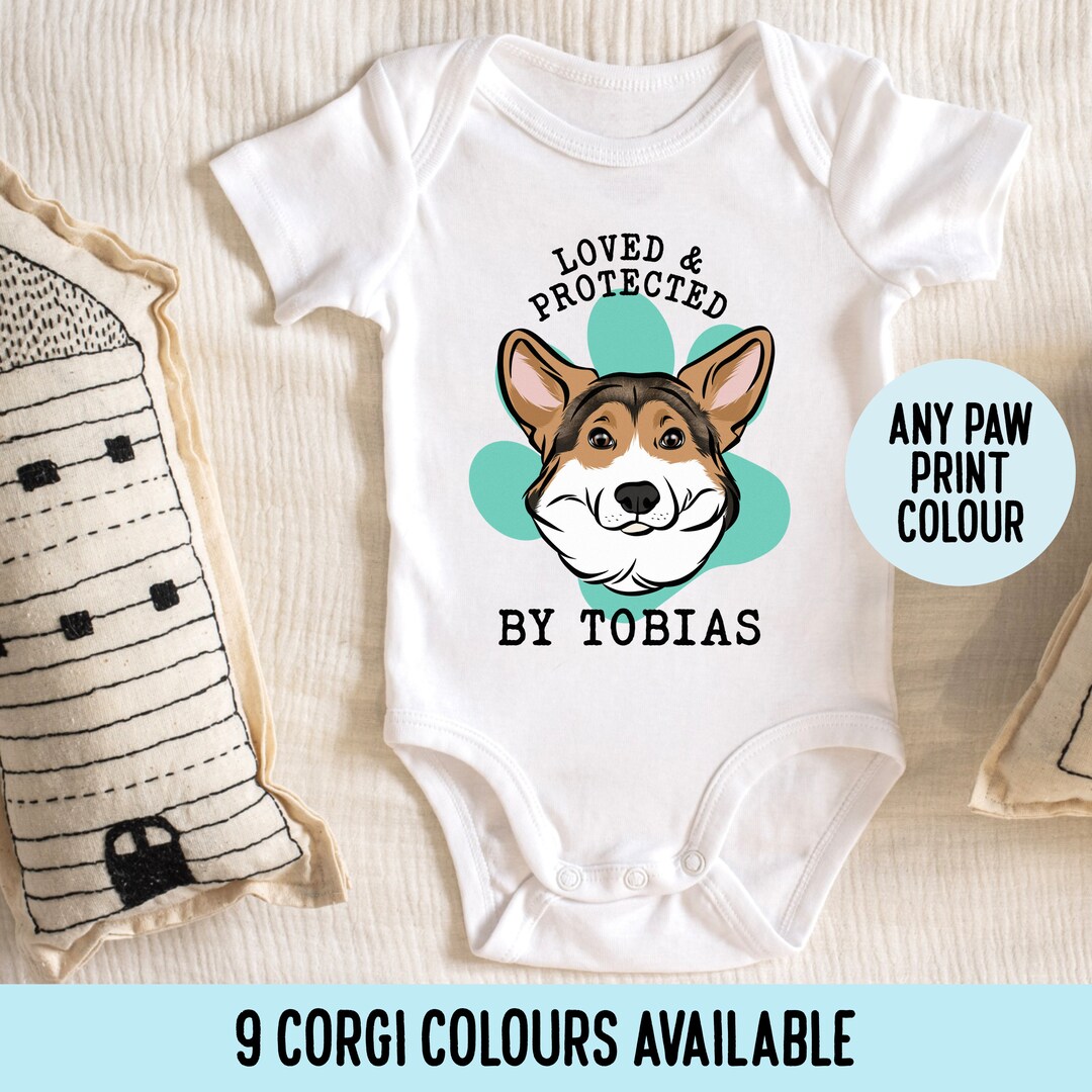 Corgi Face Baby Bodysuit Personalised Welsh Corgi Baby Bodysuit Cute ...