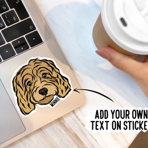 Cavapoo Face Stickers/ Personalised Dog Portrait Die Cut Sticker Pack ...