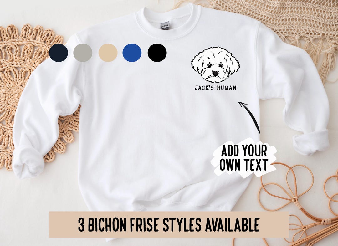 Bichon Frise Portrait Sweatshirt: Personalized Dog Breed Jumper - Etsy