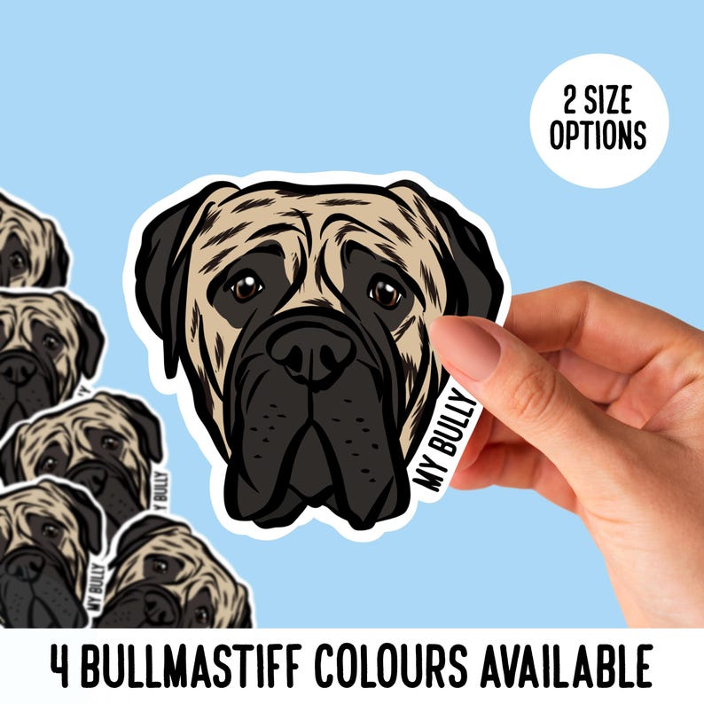 Personalized Bullmastiff Stickers: Custom Dog Breed Decal - Etsy