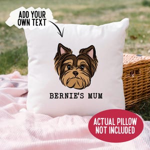 Yorkshire Terrier Face Pillowcase/personalised Yorkie Portrait Cushion ...