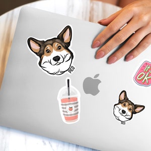Welsh Corgi Stickers/ Cute Corgi Face Sticker Pack/ Die Cut Dog ...