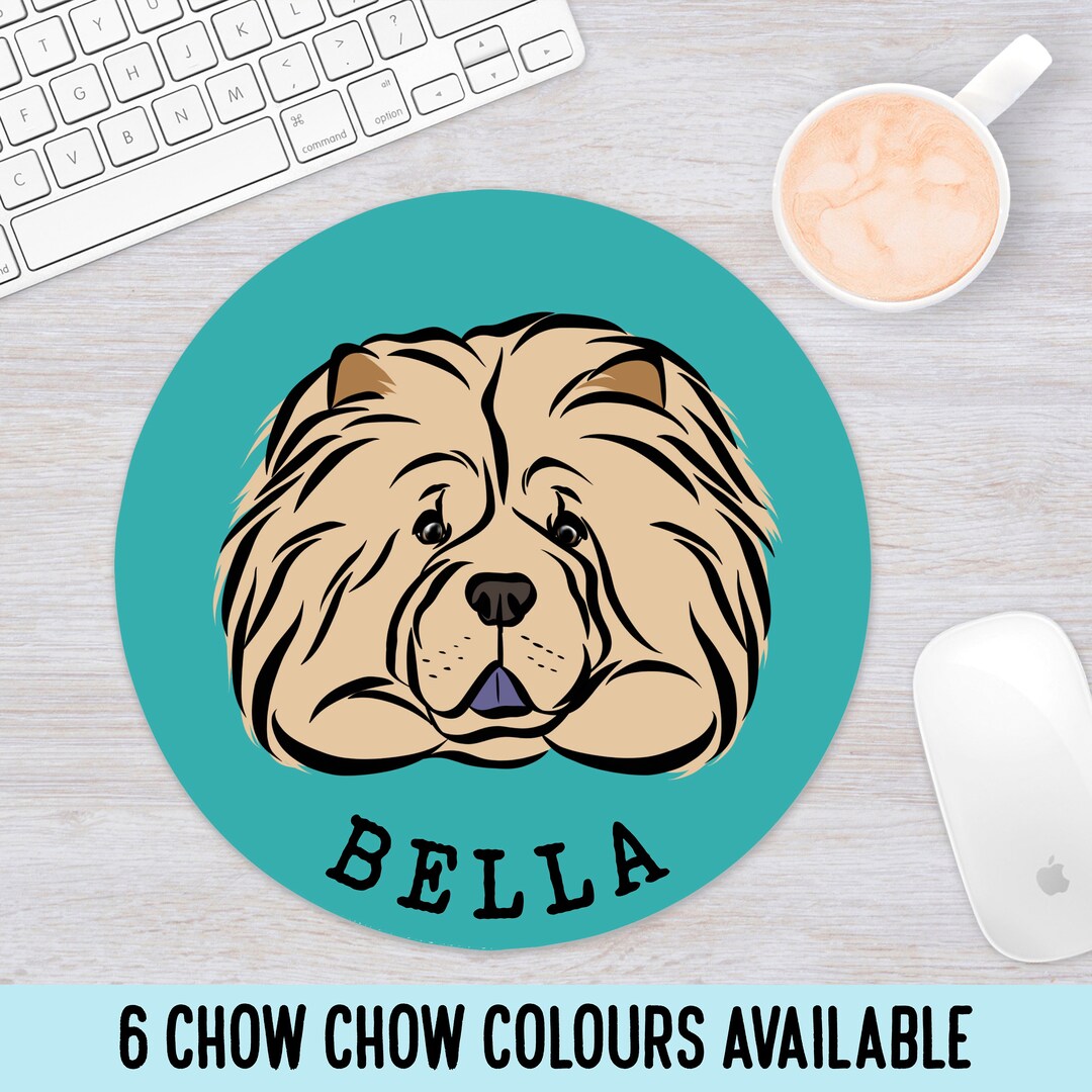 Personalised Chow Chow Keyboard Mouse Mat/ Customised Chow Chow Face ...