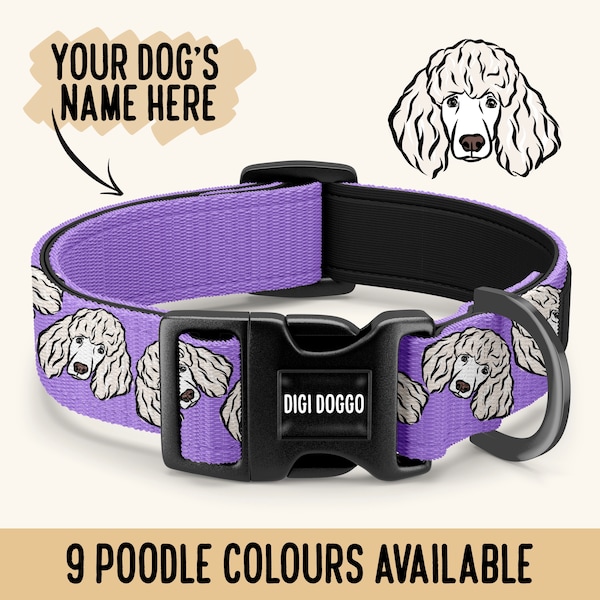 Poodle Dog Collar - Etsy