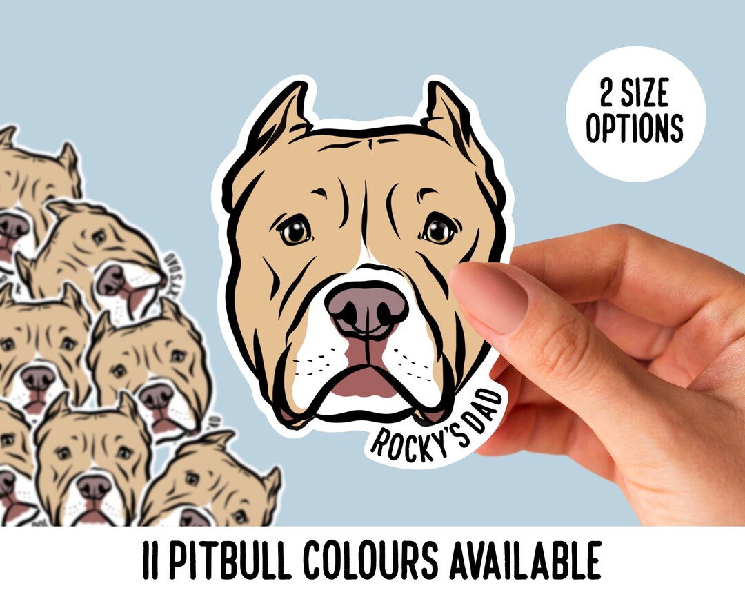 Personalized Pitbull Stickers: Custom Dog Portrait, Laptop Decal - Etsy