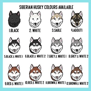 Siberian Husky ID Tag/ Personalised Husky Face Dog Tag/ Customised ...