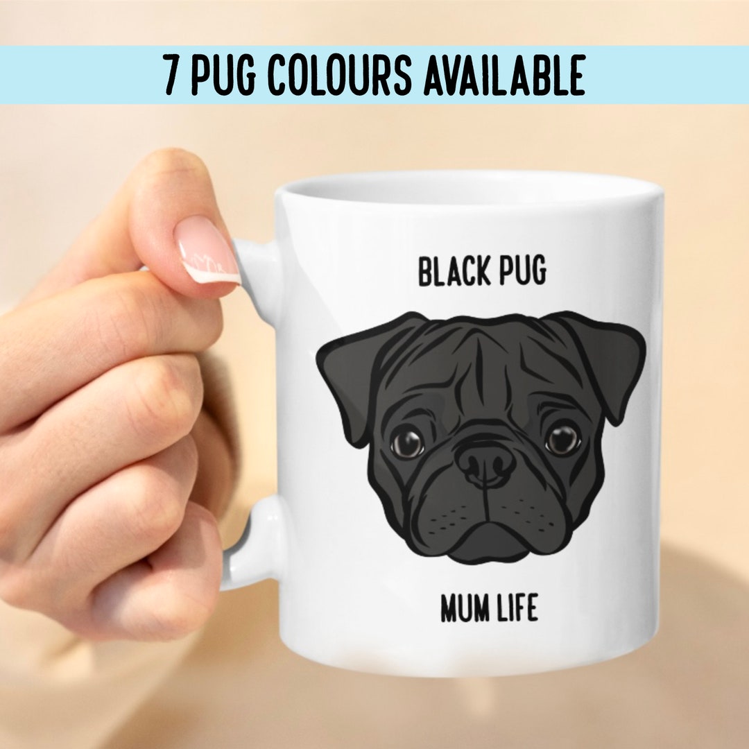 Personalized Pug Portrait Mug: Custom Dog Breed Coffee Mug - Etsy