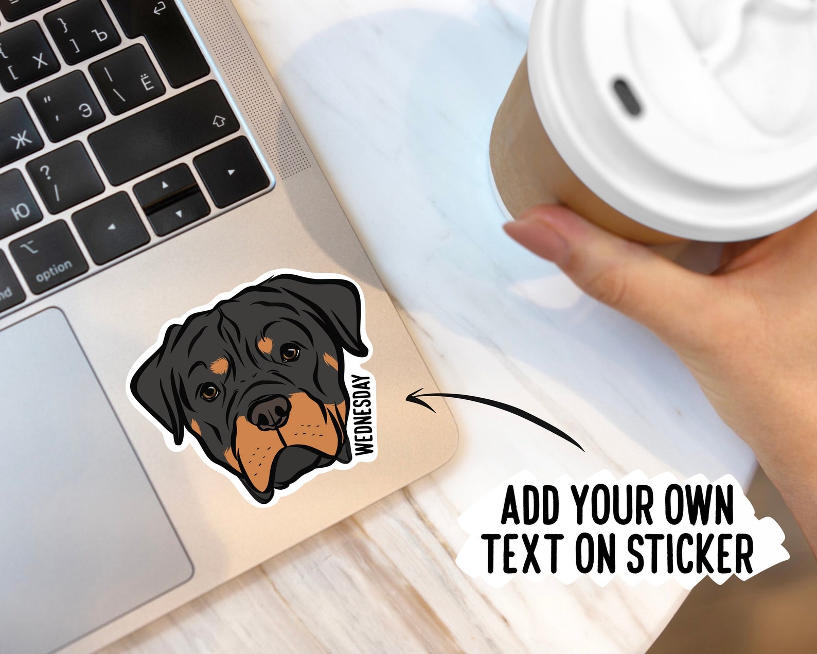 Personalized Rottweiler Stickers: Custom Dog Face Decal - Etsy