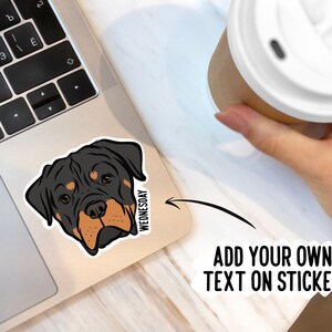 Personalised Rottweiler Stickers/ Custom Rottweiler Face Die Cut ...