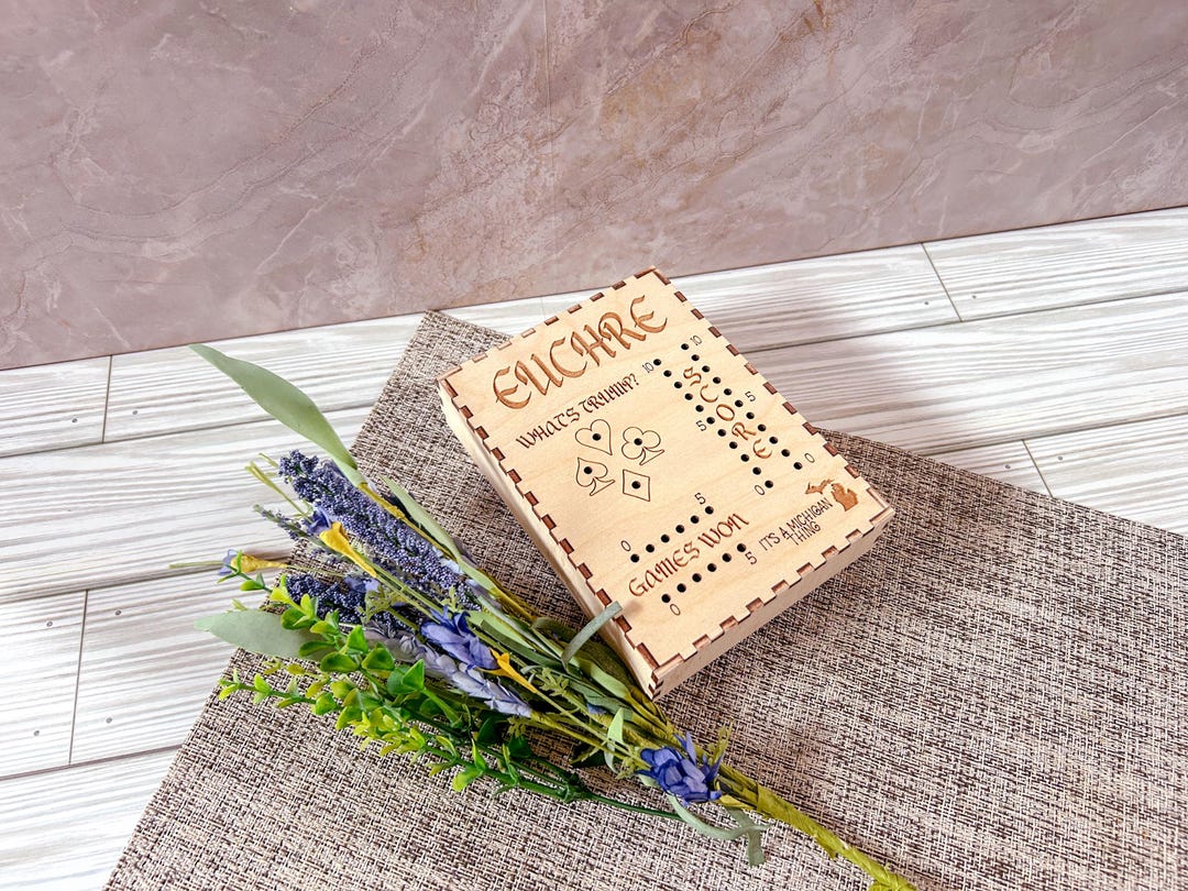 Euchre Box- Point Tracker & Card Box - Etsy