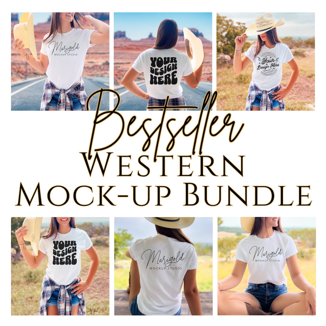 Country Western Model Mock up Bundle Unique Cowgirl Mockups White Shirt ...