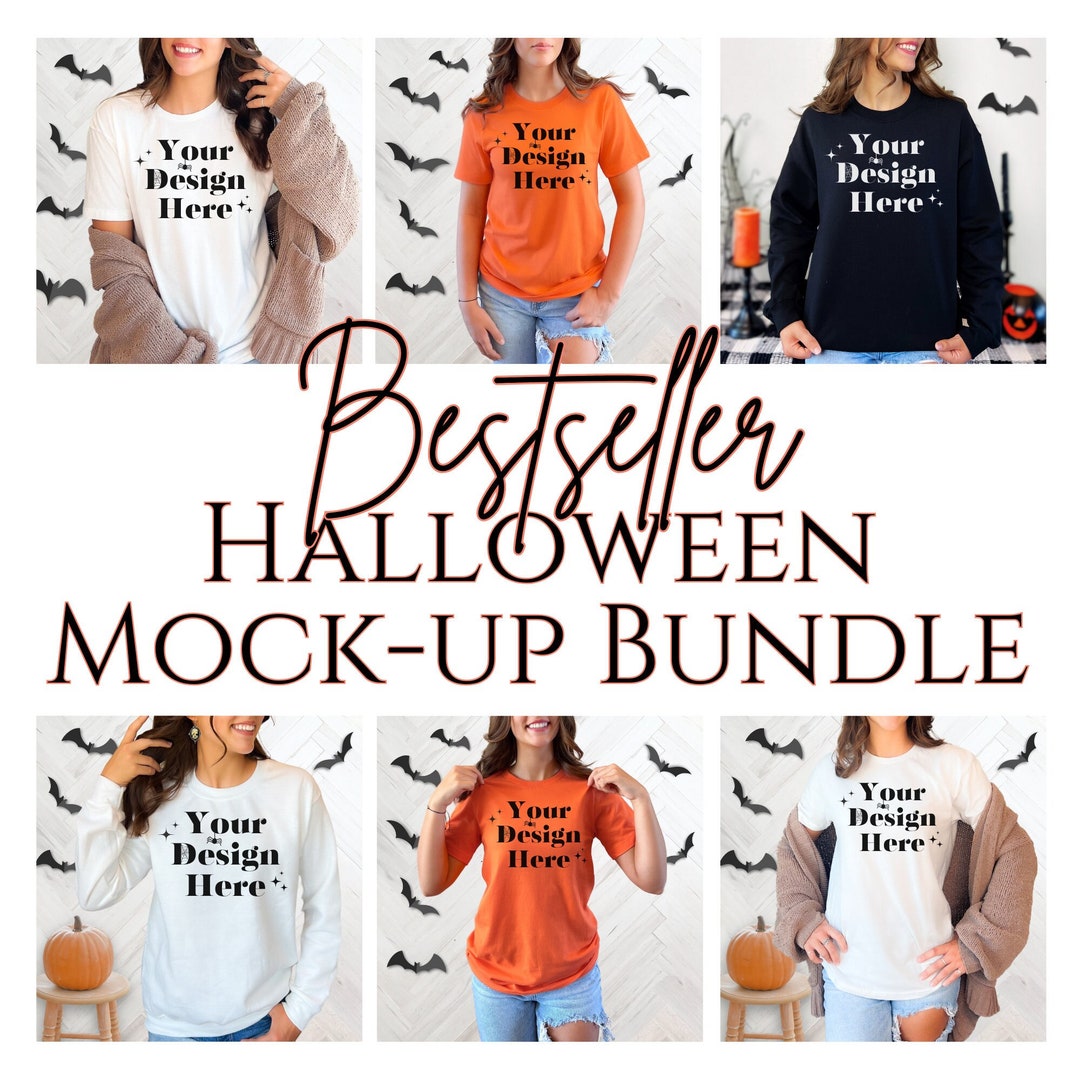 Fall Halloween Model Mock up Bundle Unique Halloween Mockups White ...