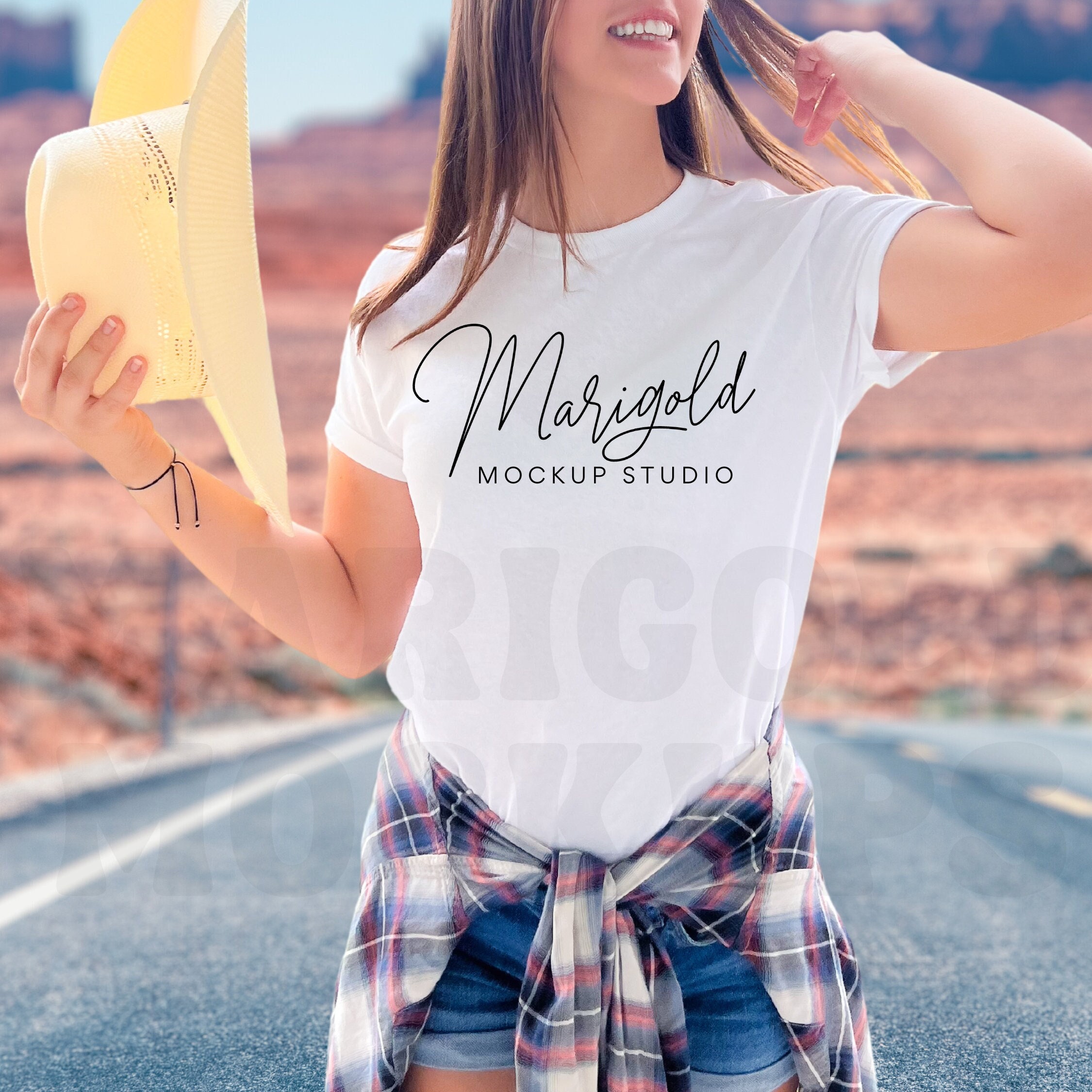 Western Mockup White T Shirt Mockup Bella Canvas Country Mockup Western ...