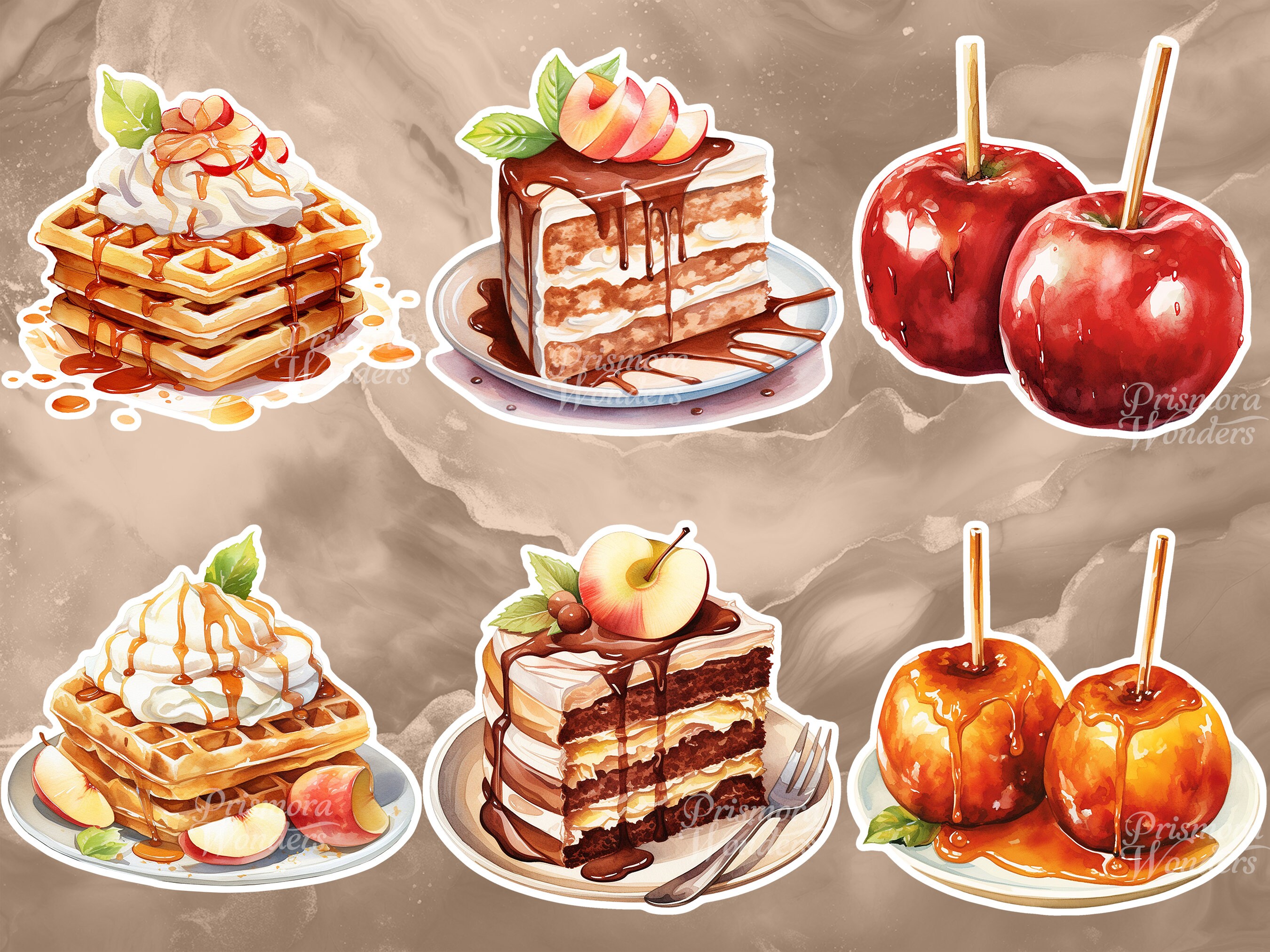 Stickers Fruits Desserts Apple PNG and Clip Art Digital - Etsy