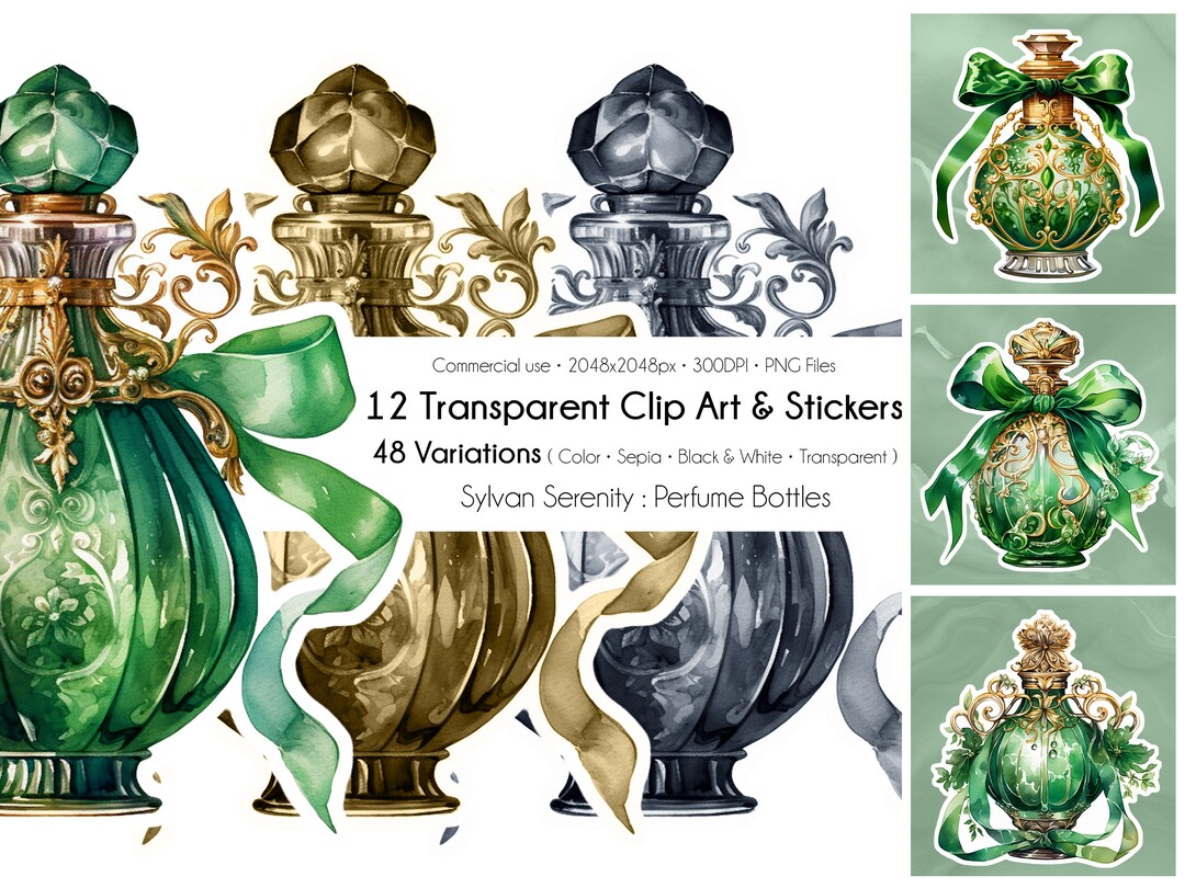 Stickers Perfume Bottle Sylvan Serenity PNG & Clip Art - Etsy